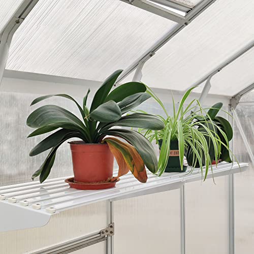 TPSHKE Greenhouse Shelves, 4-Pack 23.62x15 inch Heavy Duty Greenhouse Shelf Kits, White