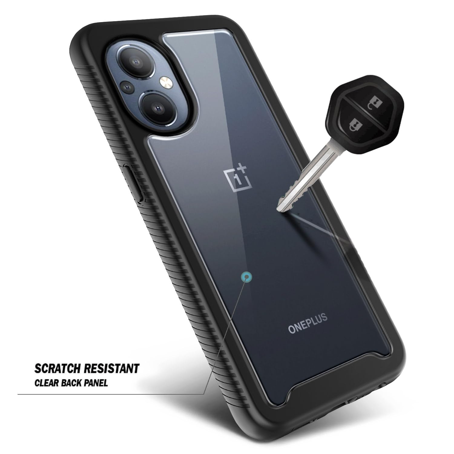NZND Compatible with OnePlus Nord N20 5G Case with [Built-in Screen Protector], Full-Body Protective Shockproof Rugged Bumper Cover, Impact Resist Case (Black)