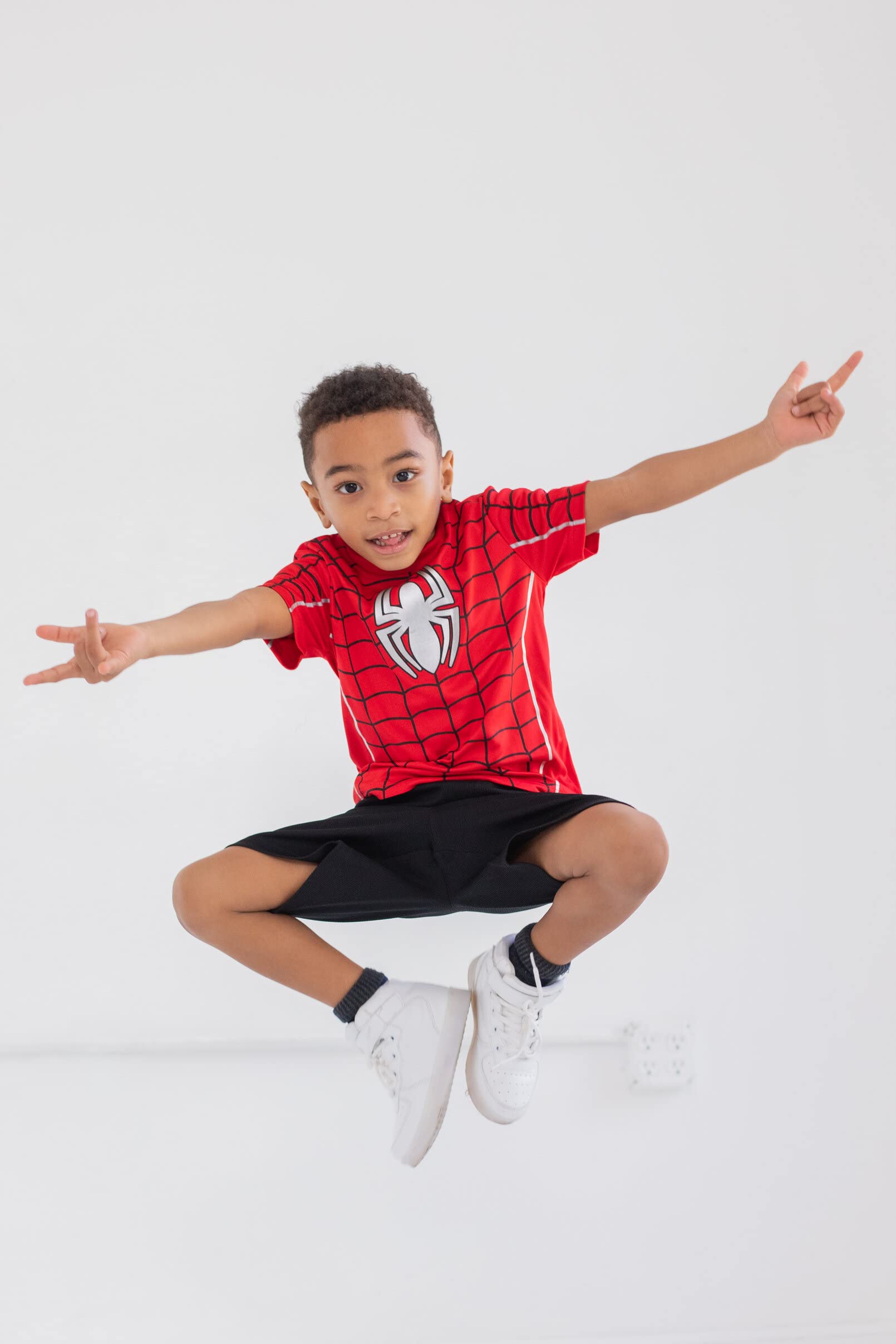Marvel Spider-Man Little Boys Athletic Pullover T-Shirt Mesh Shorts Outfit Set 6