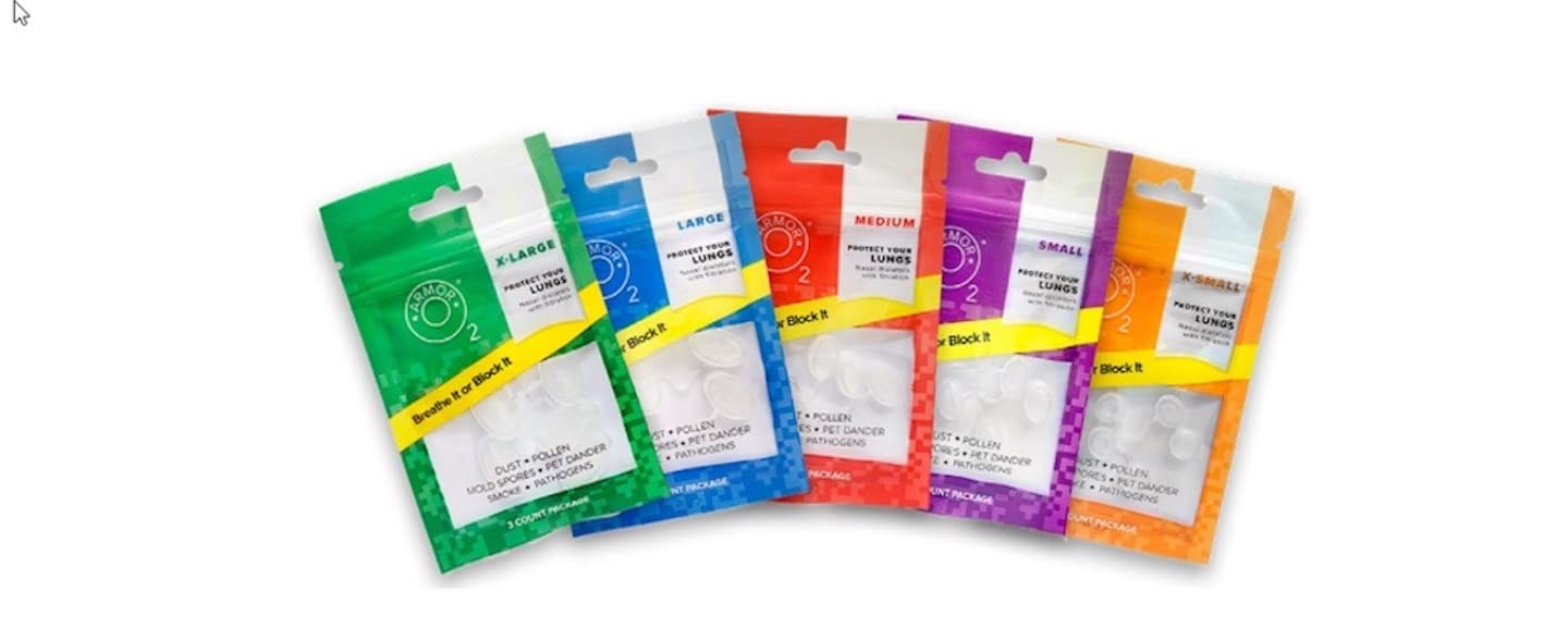 O2 Armor Nose Filter Travel Kit- 3 Pack (Large)