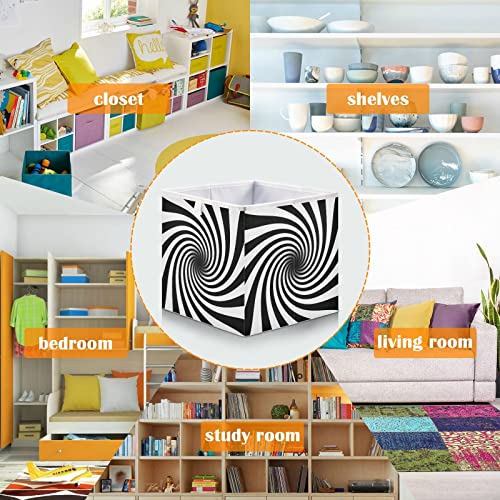 RunningBear Striped Spiral Storage Basket Storage Bin Square Collapsible Nursery Baskets Large Toy Box Organizer for Childrens Toys Playroom