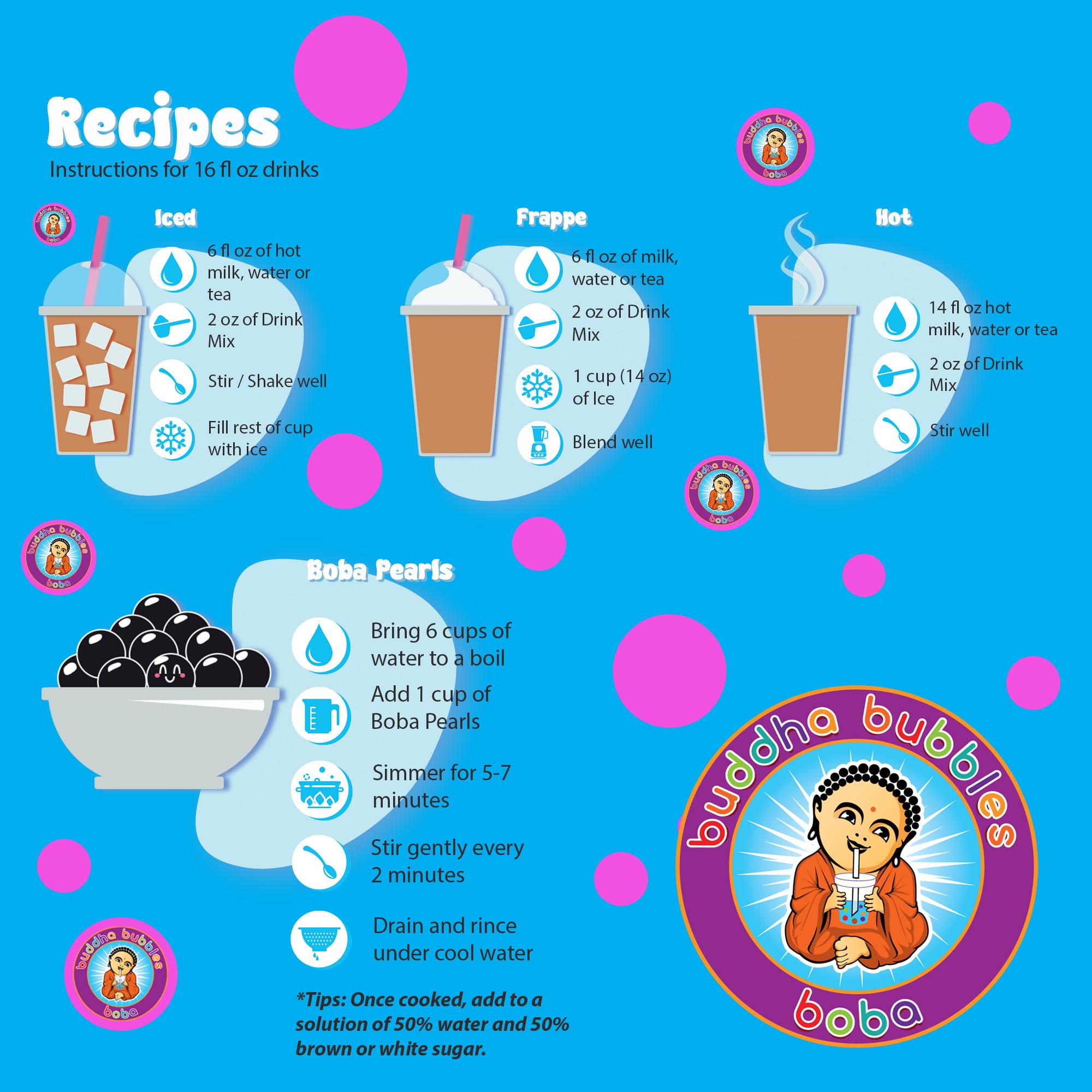Quick Cook REAL Tapioca Black (Brown Sugar) Boba Pearls By Buddha Bubbles Boba 10 Ounces (283 Grams)