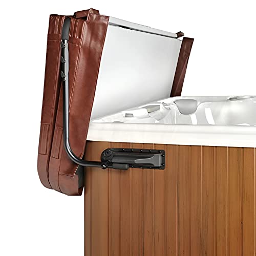 ZOMOFEW Spa Cover Lifts - Pivot Top Mount Spa & Hot Tub Cover Lift Removal System Reinforced Brackets with 3 Hook Towel Rack Fits Most Spas & Hot Tubs