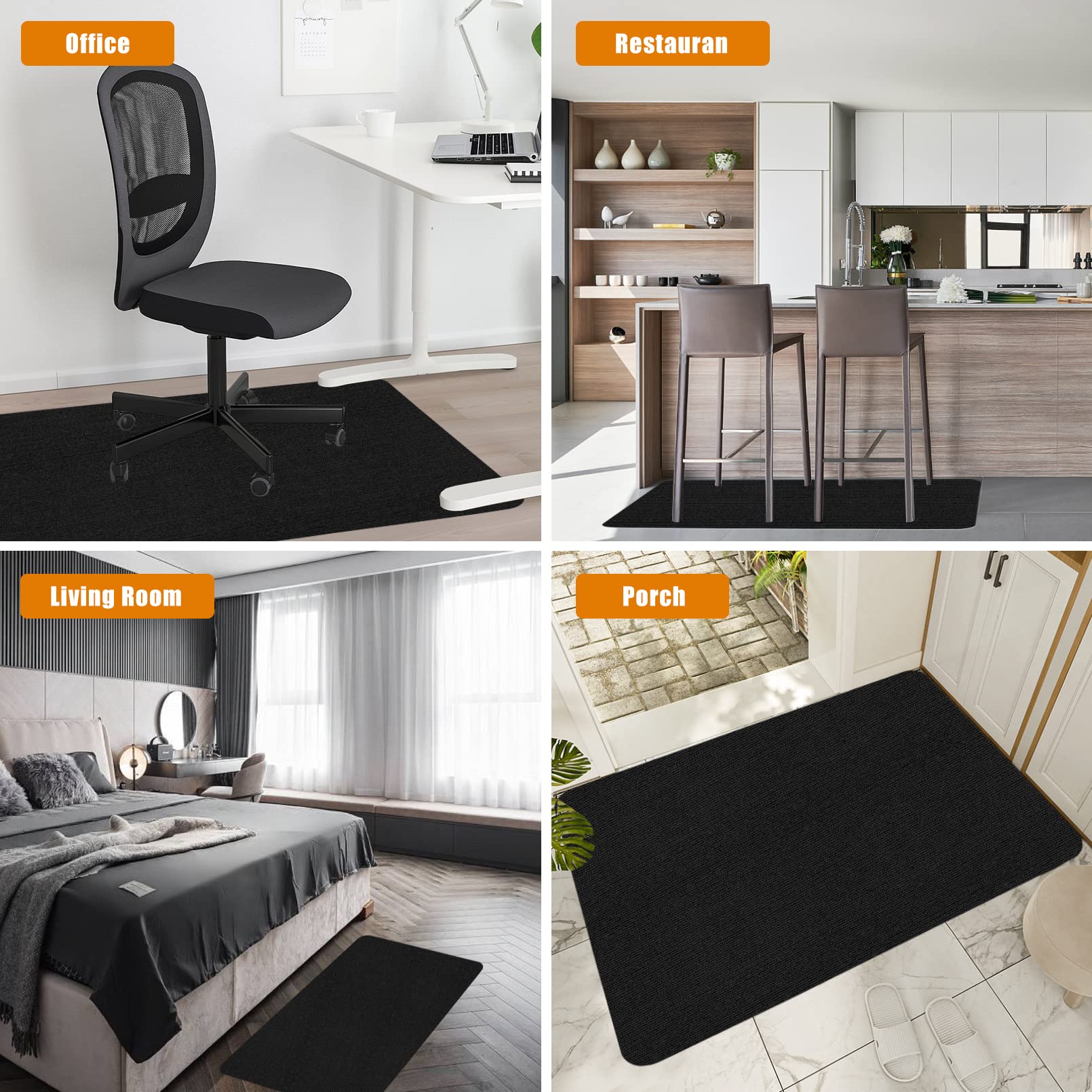 Office Chair Mat for Hardwood & Tile Floor, Computer Gaming Rolling Chair Mat, Under Desk Low-Pile Rug, Large Anti-Slip Floor Protector Rug, Easy to Clean,Coffee(48"x36")
