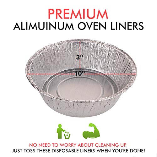 Stock Your Home Disposable Aluminum Foil Liners for Camping Dutch Ovens, 10"x3", Silver (12 Pack)