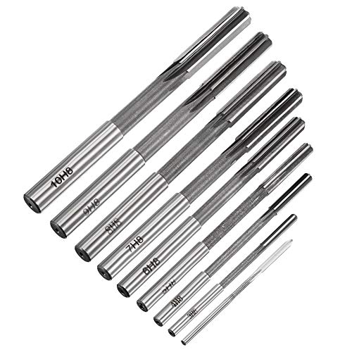 uxcell Chucking Reamer Set Lathe Machine Reamer Straight Flute Milling Cutter High Speed Steel H8 Tolerance (2mm 3mm 4mm 5mm 6mm 7mm 8mm 9mm 10mm) 9pcs