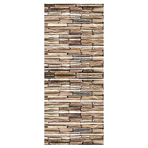 Master_GGG Stickers 3D Innovative DIY Brown Brick Decorative Adhesive Stair Stickers - Waterproof Stair Riser Decals - Peel and Stick Stair Stickers Decoration 13pcs/set 18cm X 100cm