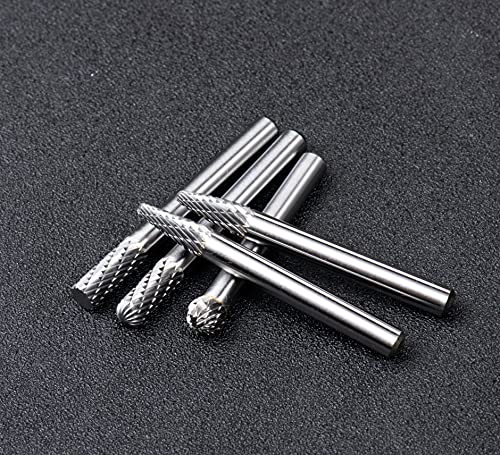 YUFUTOL Carbide Burrs Set 10pcs Double Cut Solid Carbide Rotary Burr Set 1/4" Shank Die Grinder Bits for Steel,Metal Carving, Polishing,Engraving,Drilling