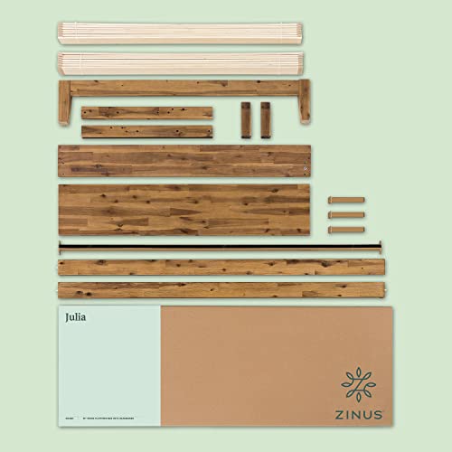 ZINUS Julia Wood Platform Bed Frame / Solid Wood Foundation with Wood Slat Support / No Box Spring Needed / Easy Assembly, King