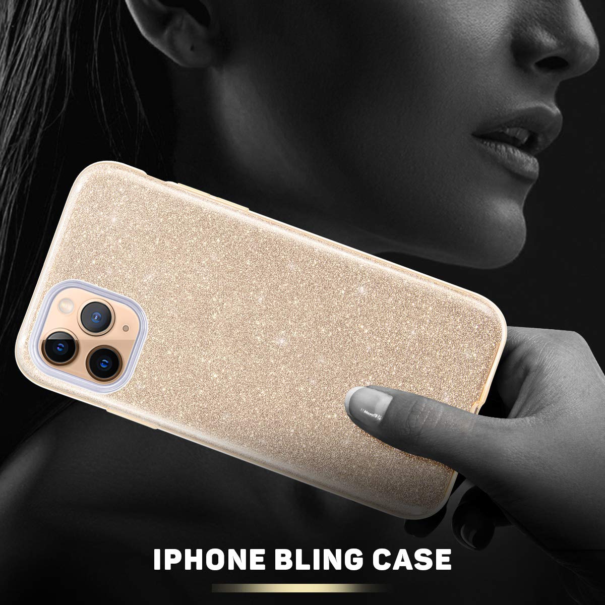 MATEPROX Compatible with iPhone 11 Pro Max case,Bling Sparkle Girls Women Protective Case for iPhone 11 Pro Max 6.5 inch(Gold)