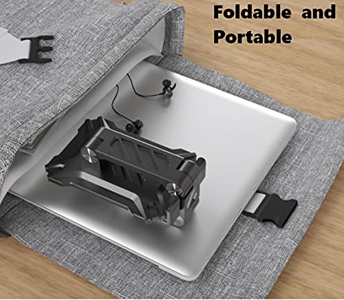 ZiXuan Cell Phone Stand for Desk. Adjustable Office Phone Stand Foldable Angle Height Phone Holder Compatible with 4.7inch-13inch Smartphone/iPad/Tablet. (Black)