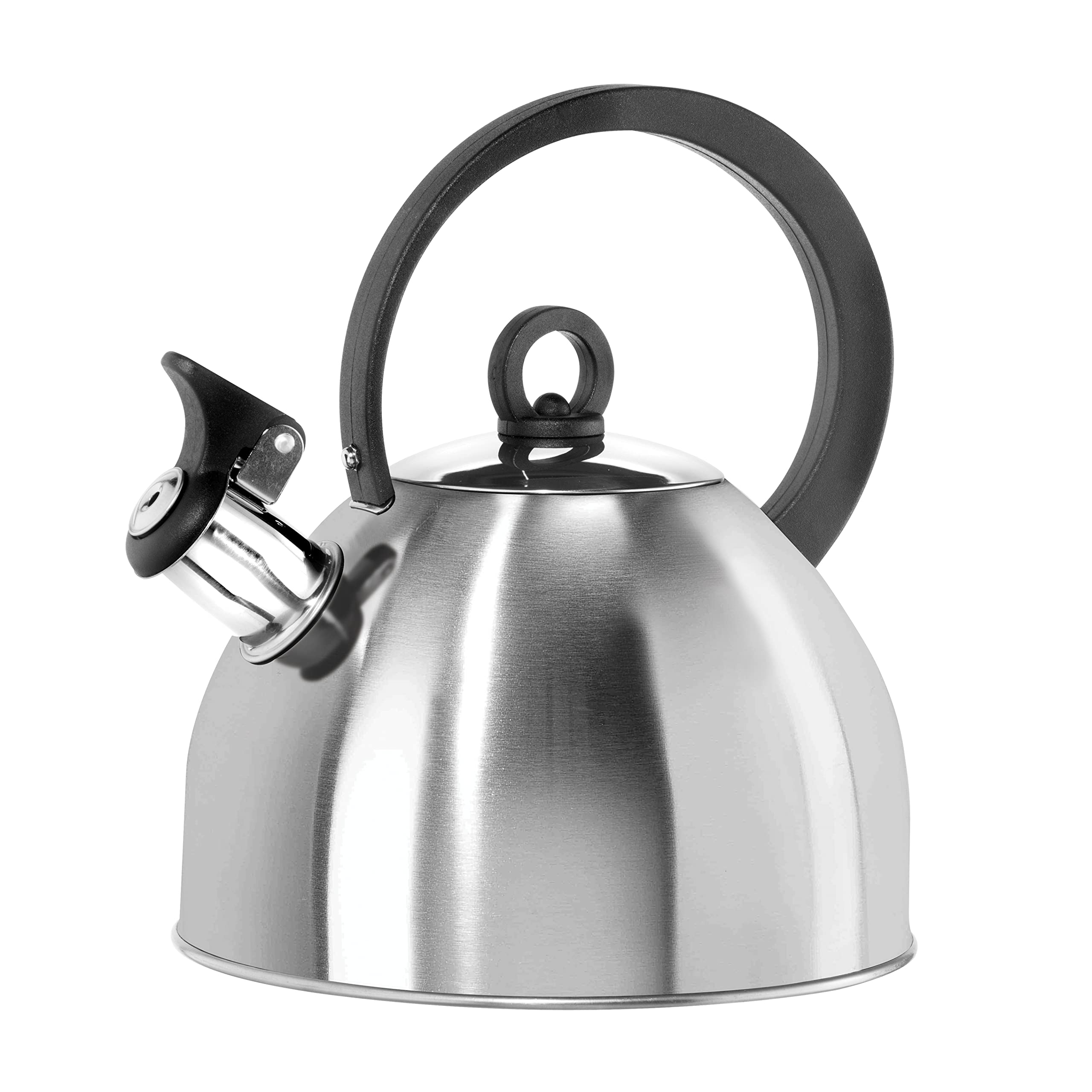 OGGI Tea Kettle for Stove Top - 64oz / 1.9lt, Stainless Steel Kettle with Loud Whistle, Ideal Hot Water Kettle and Water Boiler - Black