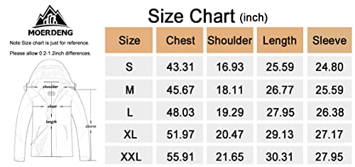 MOERDENG Women's Plus Size Warm Winter Coat Hooded Waterproof Ski Jacket Mountain Windbreaker Coats
