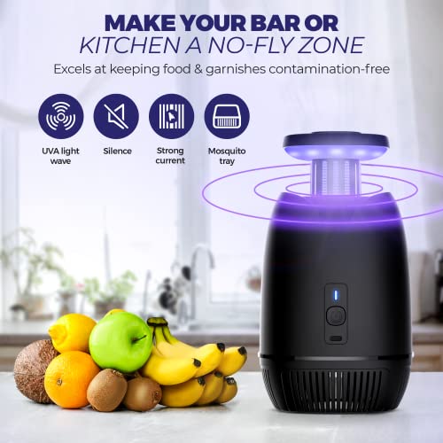 TRAPPED Elite Insect Trap, Zapper Fly Traps Catcher for Mosquito, Fruit Flies, Gnat, Moth Flying Insect, Bugs Trap with UV Light. Electric Bug Zapper, Killer Indoor, Repellent