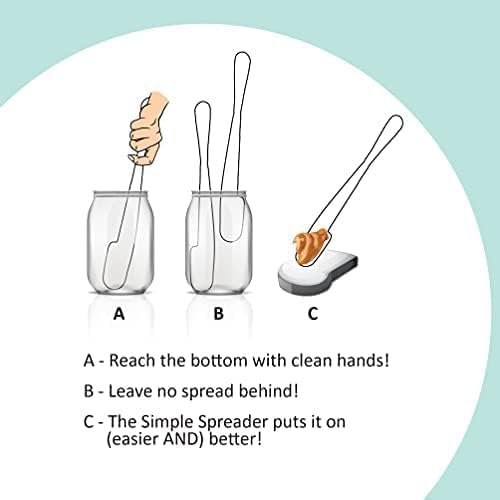 Simple preading Stainless Steel Spatula Spreader Knife Peanut Butter and Jelly, Chocolate or Strawberry Jam Stirrer & Jar Scraper 8.9" Multifunction Stir & Scrape any Jars - Spread with Clean Hands