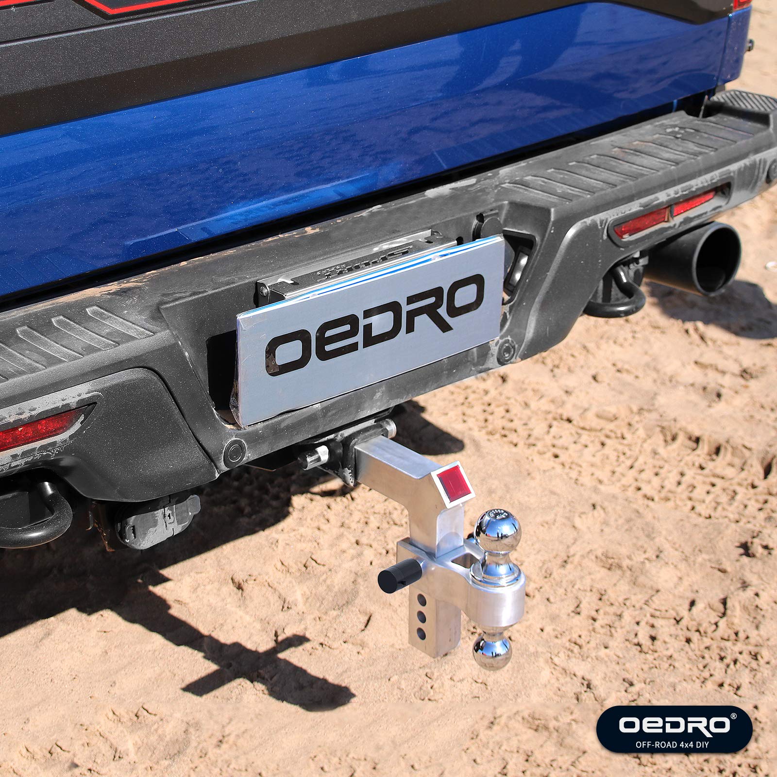 OEDRO Adjustable Trailer Hitch, 8 Inch Drop Hitch Ball Mount Fits 2 Inch Receiver, Forged Aluminum Towing Hitch, 2" & 2-5/16" Tow Balls with Double Pin Key Locks, 10,000lbs.