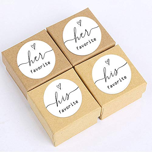 ZLKAPT 60pcs His Favorite and 60pcs Her Favorite Stickers Wedding Favor Labels - black white Wedding Favor Stickers His & Her Favorite - Unique gift idea for shower, party
