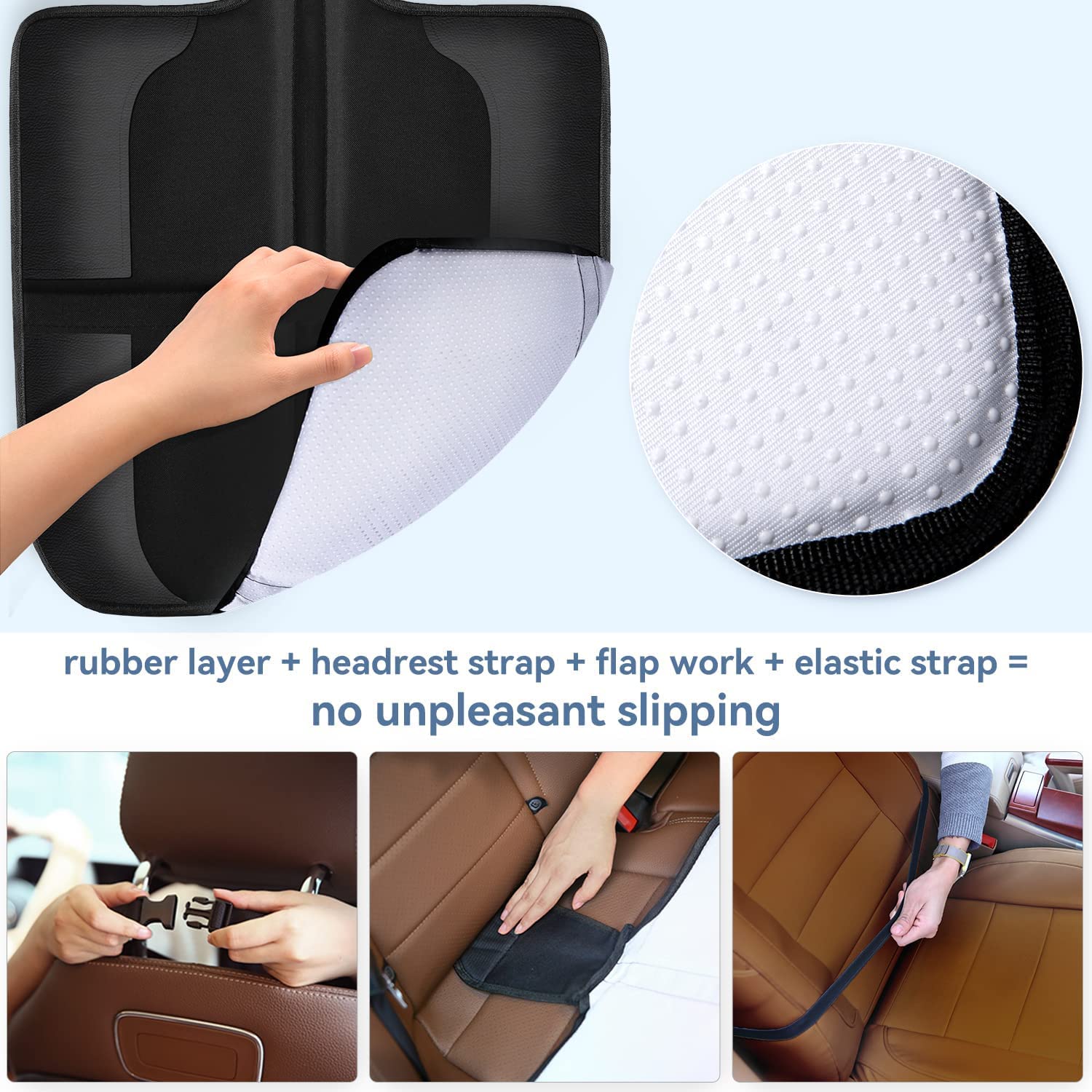 Ohuhu Car Seat Protector and Kick Mat, Thickest Auto Seat Cover for Carseats and Kids Kick Mats with Backseat Organizer