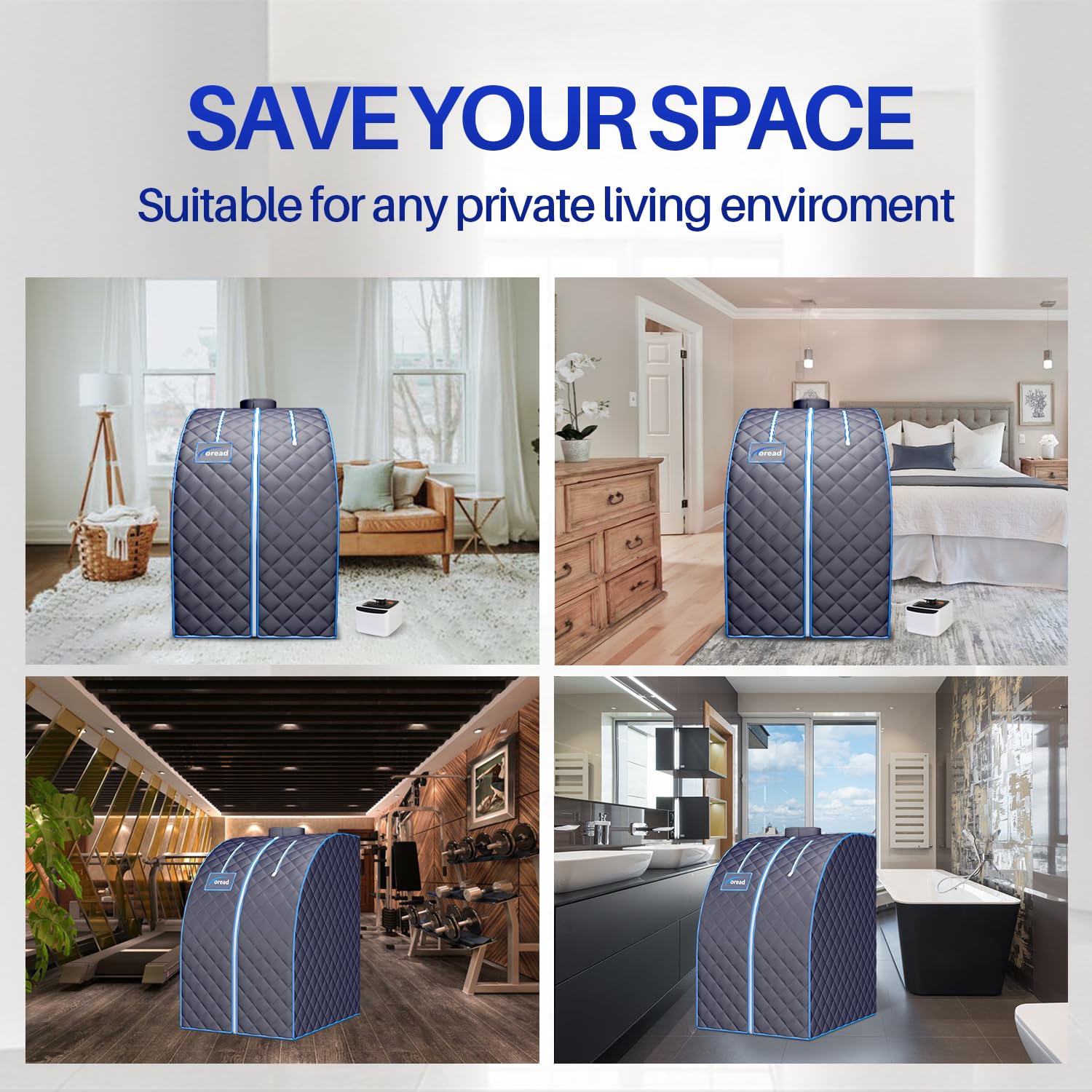 TOREAD Single Person Sauna Portable Folding Steam Sauna with 1000W&2.6L steam Generator, Personal Sauna Tent for Relaxation, Fast Heating in 6 Min, with Remote Control, Black