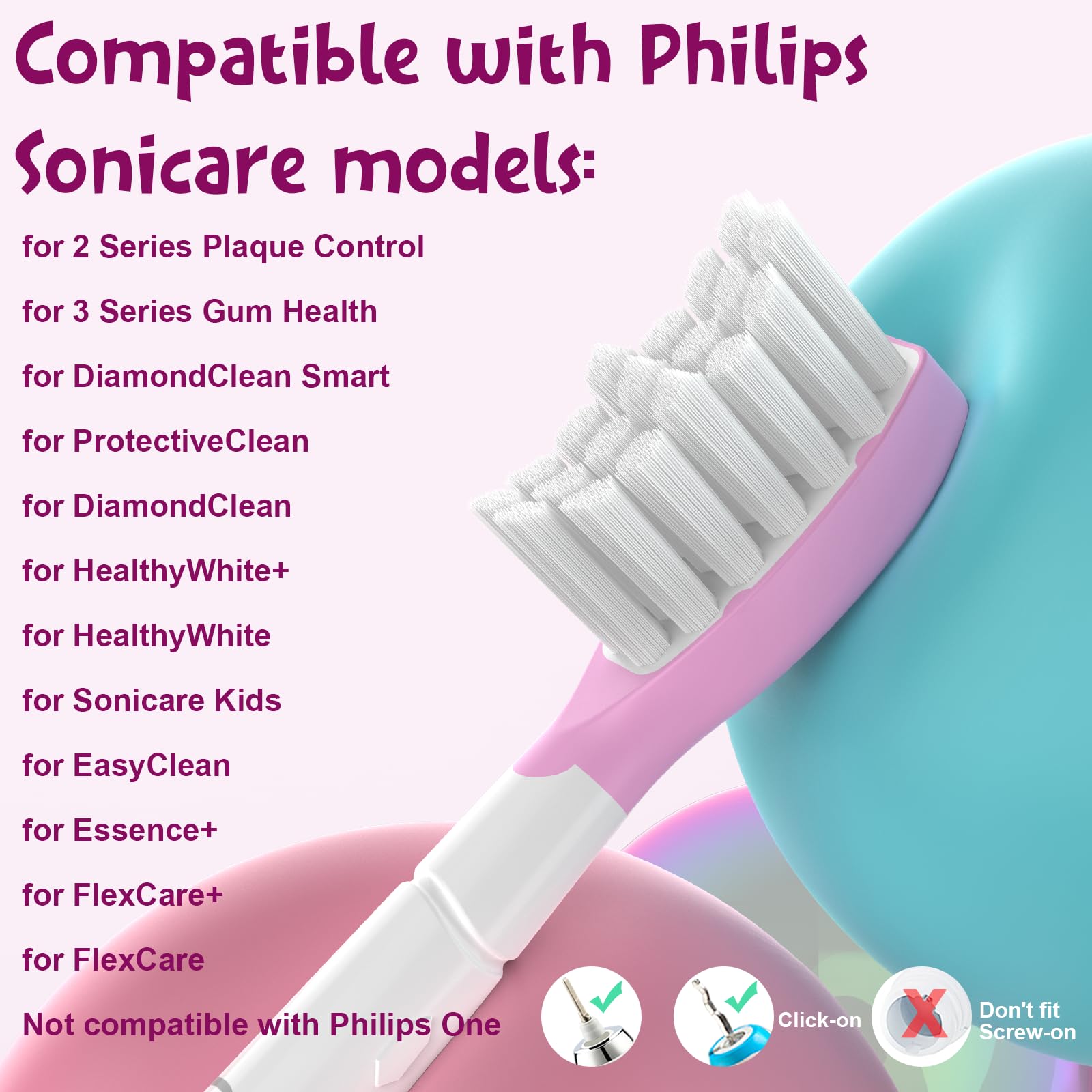 Ofashu Replacement Toothbrush Heads for Philips Sonicare DiamondClean ProtectiveClean C1 C2 C3 G3 W3 4100 5100 HX9044 HX9024, White, 8 Packs
