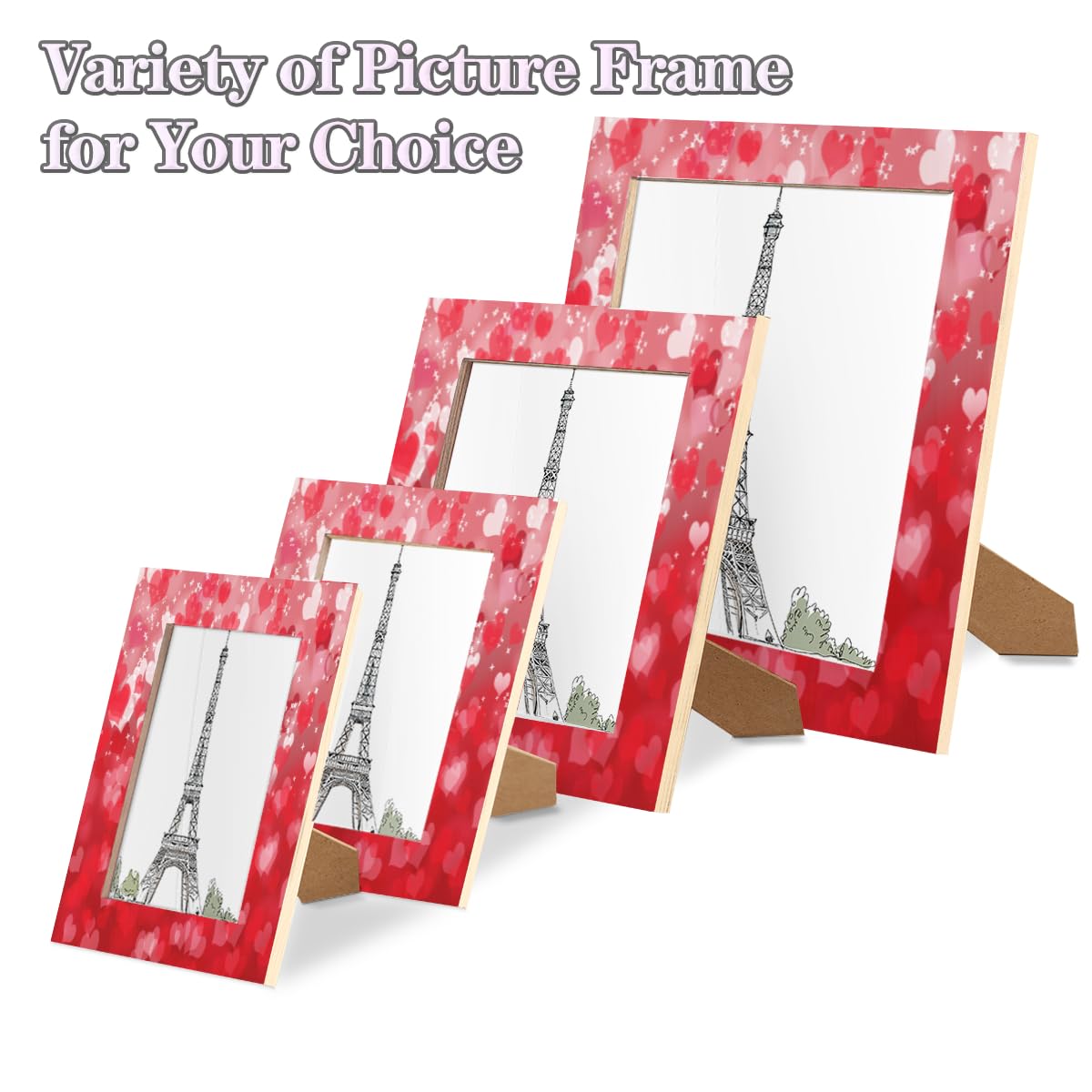 POFATO Shiny Red Heart11x14 Picture Frame Wood Photo Frame for Tabletop Display Wall Mount Picture Frame Display 11 x 14 Inch Photo Wall Decor Home Gift Frames