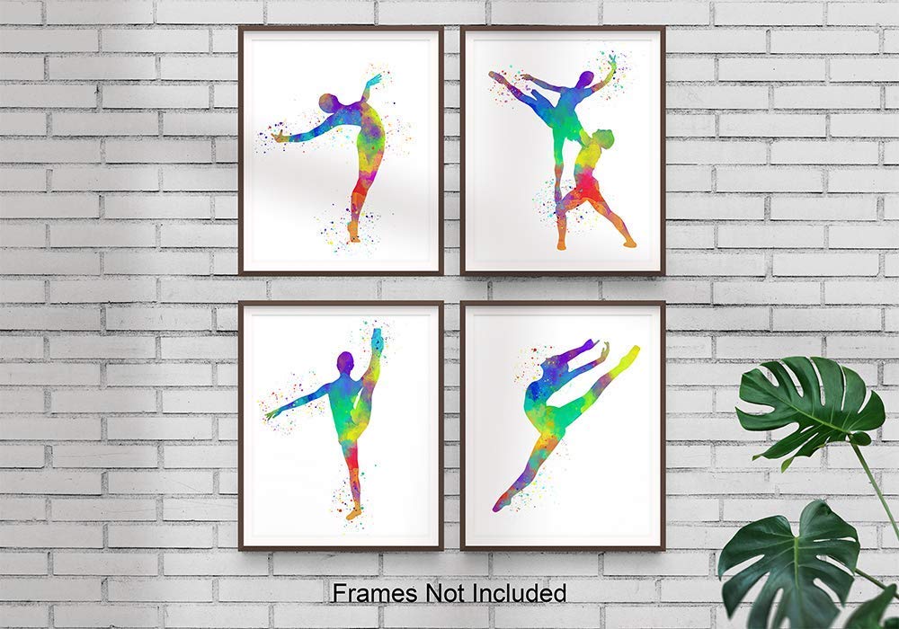 Male Ballet Dancer Abstract Wall Art Print 8x10, Set of 4, Perfect for for Ballet Dancer, Teacher and Lover of Ballet, Ideal Bedroom, Dance Studio, Locker Decor