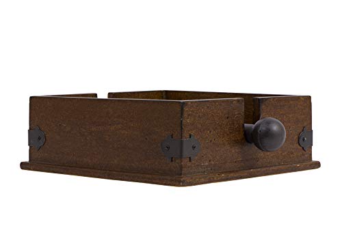 Square Wood Napkin Holder with Metal Bar