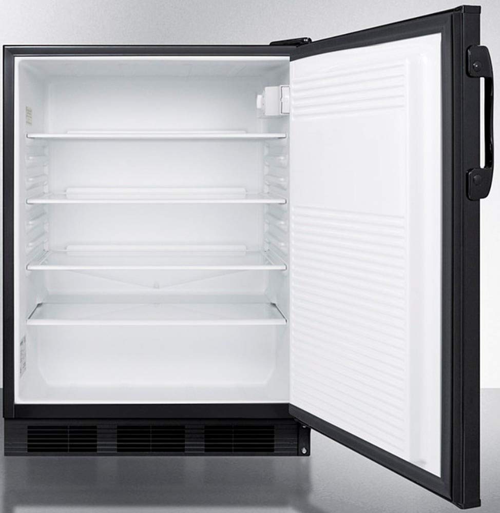 Summit Appliance AL752BK Freestanding ADA Compliant 24" Wide 5.5 Cu.Ft. All-Refrigerator for General Purpose Use with Door Liner, Auto Defrost Operation and Black Exterior