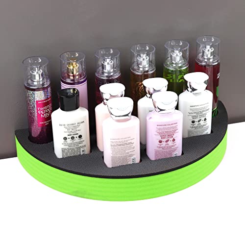 Polar Whale Lotion and Body Spray Stand Organizer Half Circle Large Tray Green Black Durable Foam Washable Waterproof Insert for Home Bathroom Bedroom Office 16.5 x 8.5 x 2 Inches 12 Slots