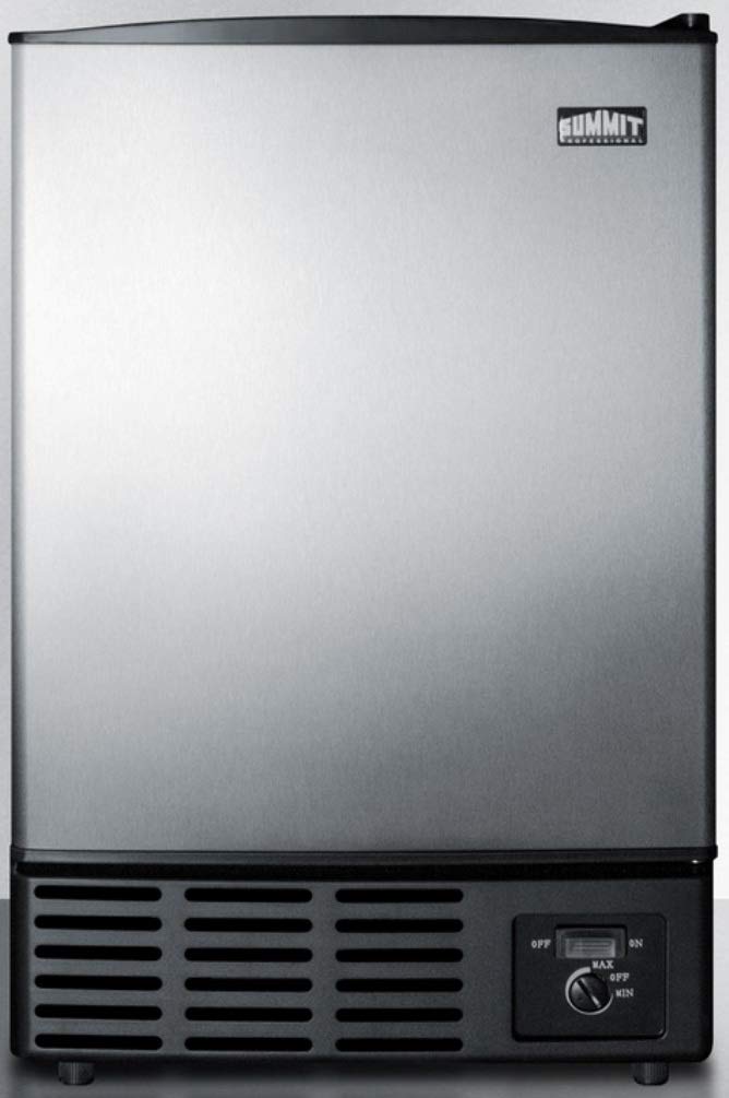 Summit BIM25 15" UL Listed Compact Ice Maker with 1 cu. ft. Capacity 12 lbs. Daily Ice Production Insulated Storage Bin Manual Defrost and Reversible Door in Stainless