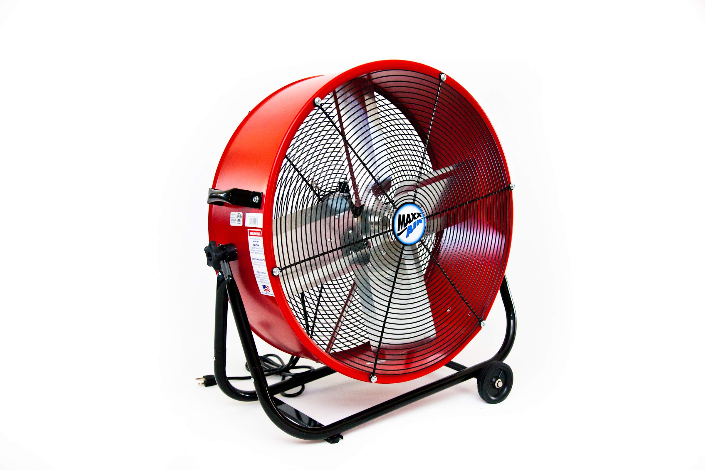 Maxx Air | Industrial Grade Air Circulator for Garage, Shop, Patio, Barn Use | 24-Inch High Velocity Drum Fan, Two-Speed