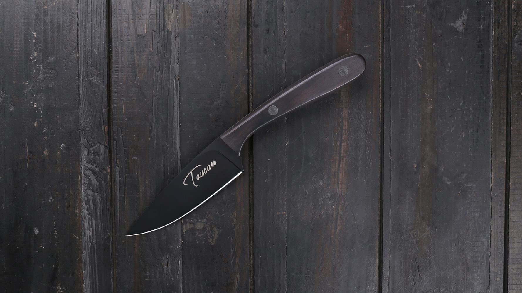 TOUCAN Black Paring Knife β Professional Kitchen Knife for Fruits and Vegetables β Premium Stainless Steel with Ergonomic Handle β 4-inch Blade for Chopping, Cutting, Peeling