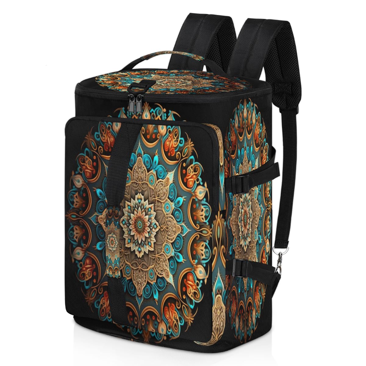 Mandala Pattern Colorful Vintage Style(03) Gym Duffle Bag for Traveling Sports Tote Gym Bag with Shoes Compartment Water-resistant Workout Bag Weekender Bag Backpack for Men Women