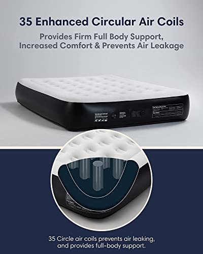 OlarHike Queen Air Mattress with Built in Pump,Inflatable Blow Up Airbed with Storage Bag,13" High Speed Inflation Black, Camping Accessories, Travel and Guests & Indoor