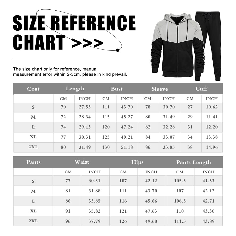 MANLUODANNI Men's Tracksuit Athletic Full Zip Casual Sports Jogging Gym Sweatsuit, 77Black-XL