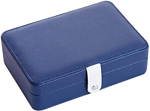 ZZYINH AN207 American Style Portable Pu Fresh Simple Ear Stud Jewlery Box Small Earrings Ring Multi-Functional Jewelry Box Small Jewelry (Color : Blue2)