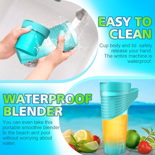 Portable Blender, Portable Blender for Shakes and Smoothies, Personal Size Blender with USB Rechargeable, BPA Free Mini Blender for Kitchen/Travel/Gym