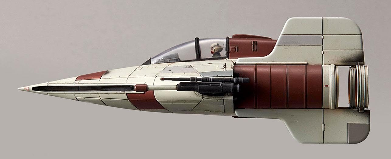 Revell (Bandai Original 01210 Star Wars A-Wing Starfighter 1:72 Scale Unbuilt/Pre-Coloured/Clip-Together (Non-Glue) Plastic Model Kit with Display Base
