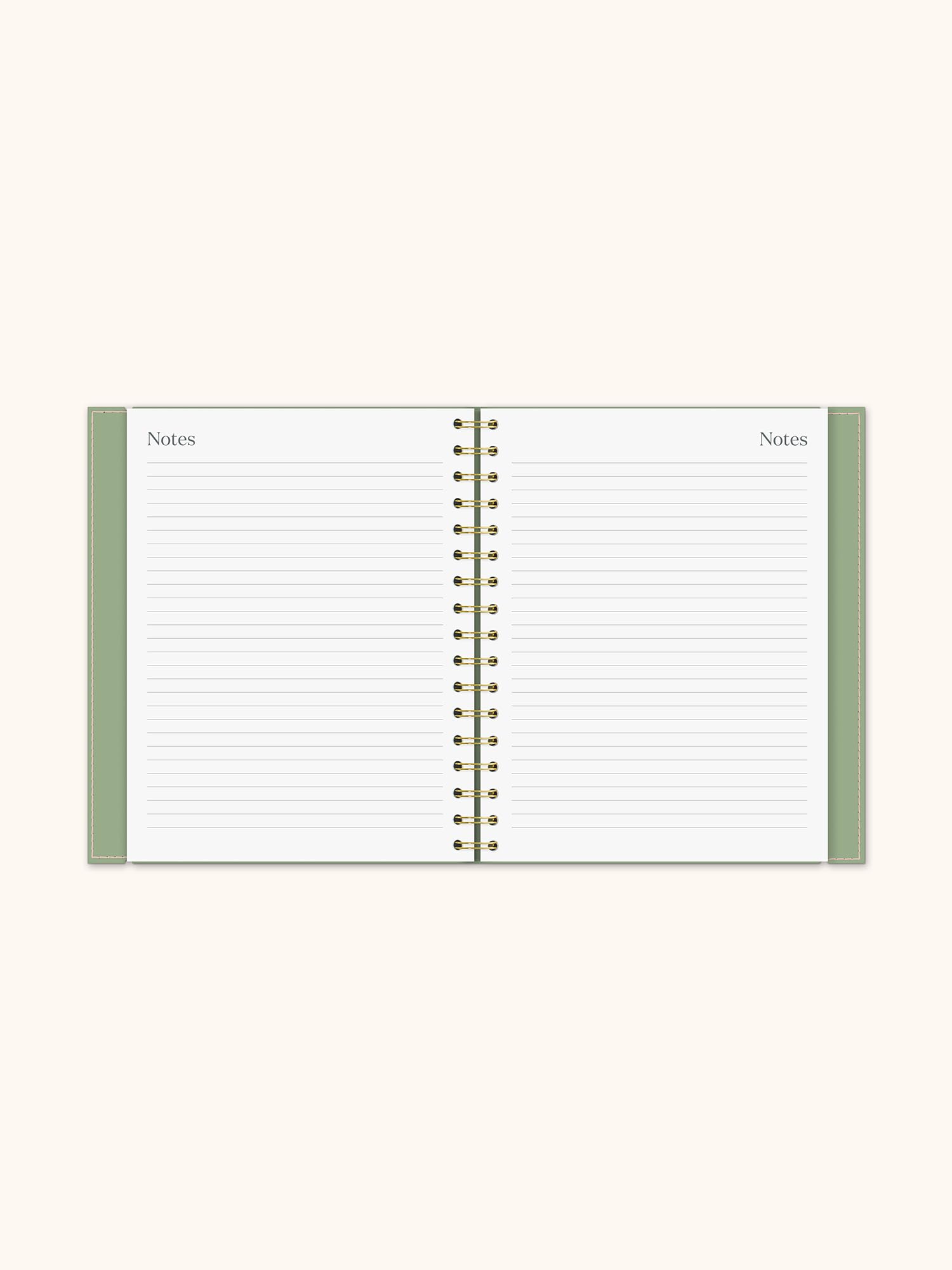 Orange Circle Studio 2024 Real-Time Planner Notebook, 12 Month Spiral Calendar Book with Monthly and Weekly Date Views, Appointment, Budget & Goal Tracker, Journal for School/Work, Golden Hour