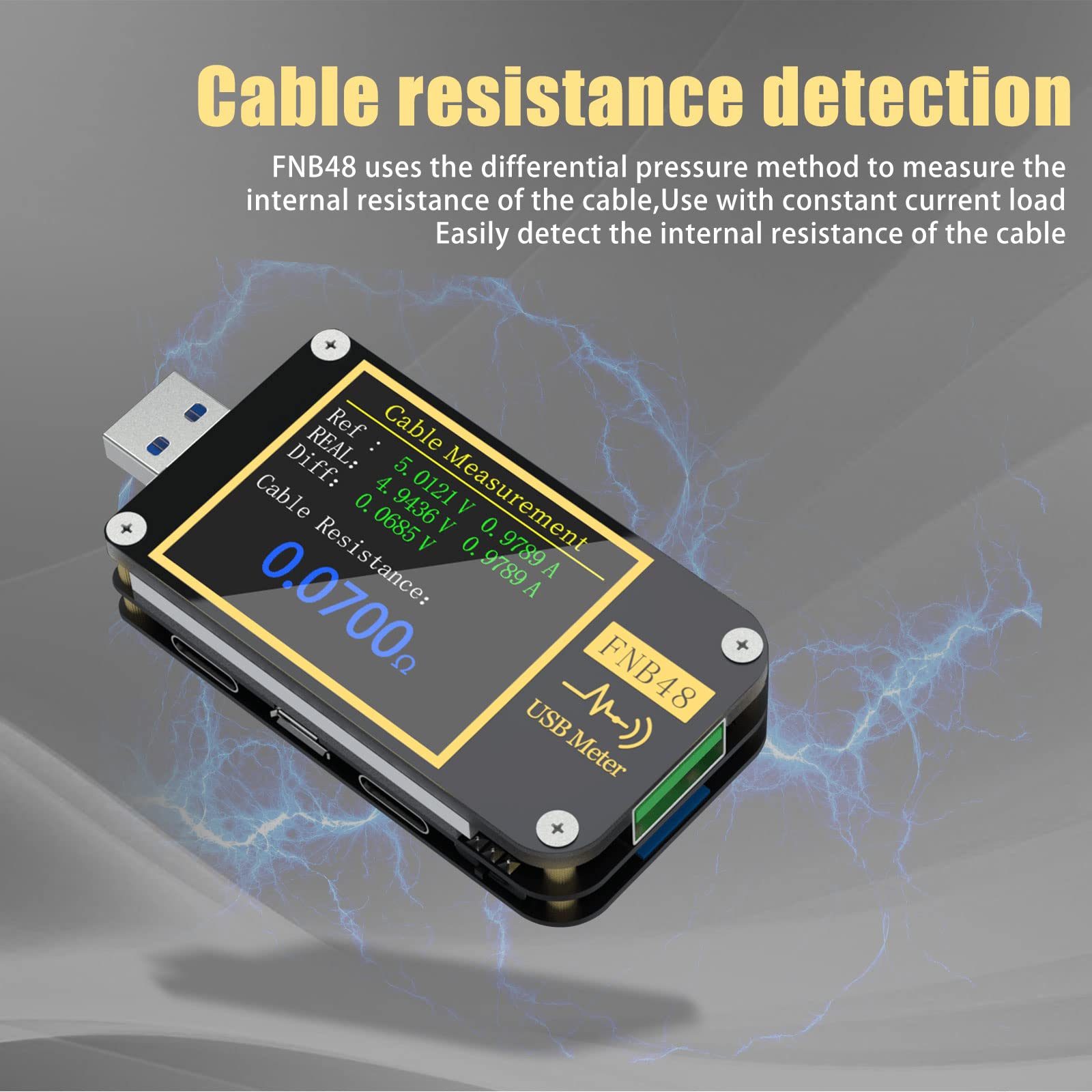 USB Voltage Meter Tester, FNB48 PD Trigger Voltmeter USB 3.0 Voltage and Current Tester DC 4-24V 6.5A USB C Multimeter PPS Fast Charging Protocol Capacity Tester QC2.0 3.0