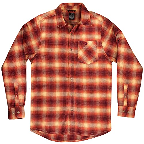 Mossy Oak Men's Buffalo Plaid Flannel Shirt, Sunrise Gradient, Large