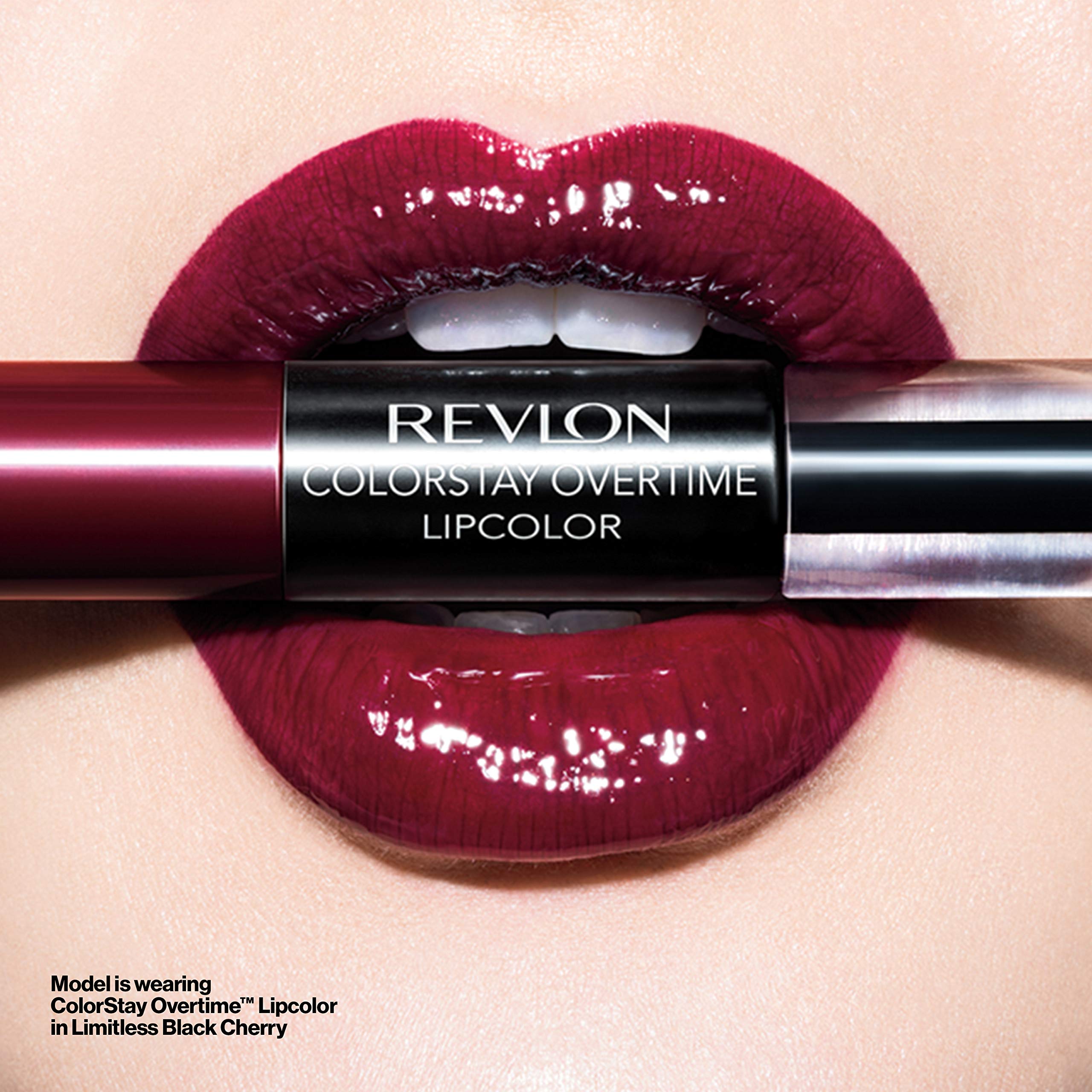 Revlon Liquid Lipstick with Clear Lip Gloss, ColorStay Face Makeup, Overtime Lipcolor, Dual Ended with Vitamin E in Pink, For Keeps Pink (490), 0.07 Oz