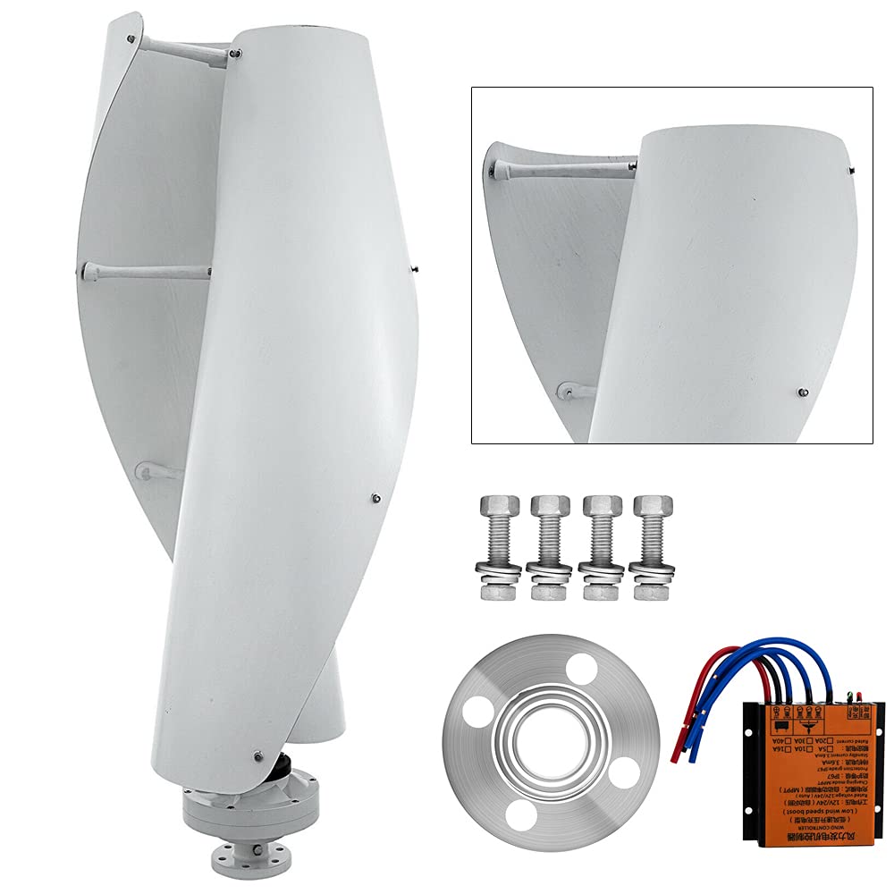MANULOOT Vertical Wind Turbine Generator 400W Wind Generator, Tulip 12V Wind Generators for Home Use, Helix Maglev Axis Wind Turbine Generator with Charge Controller | US Stock