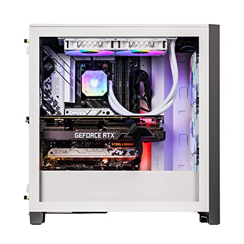 Velztorm White Armix Prebuilt Gaming Desktop PC (AMD Ryzen 9 7900X 12-Core 4.7GHz, GeForce RTX 4090 24GB, 32GB DDR5, 512GB PCIe SSD + 2TB HDD (3.5), 240mm AIO, 1000W PSU, Killer WiFi 6E, Win10Pro)