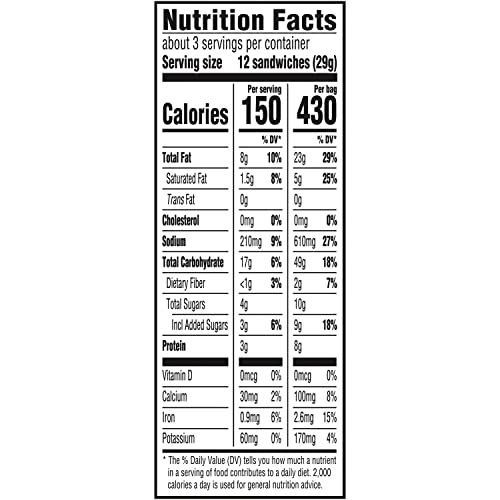 RITZ Bits Peanut Butter Cracker Sandwiches, Big Bag, 3 Ounce (Pack of 12)