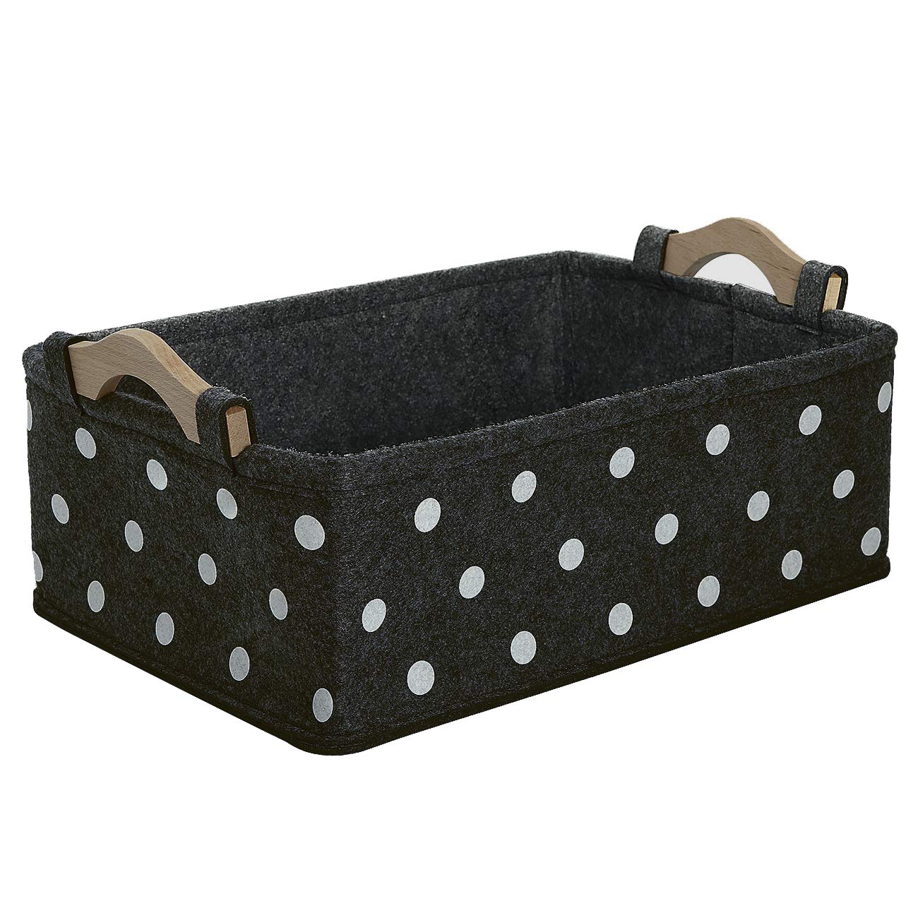 Oubra Small Gift Baskets Empty Decorative Toy Basket Long Narrow Bin Storage Container for Books CDs DVD Makeups Towel Closet Organizer Baskets