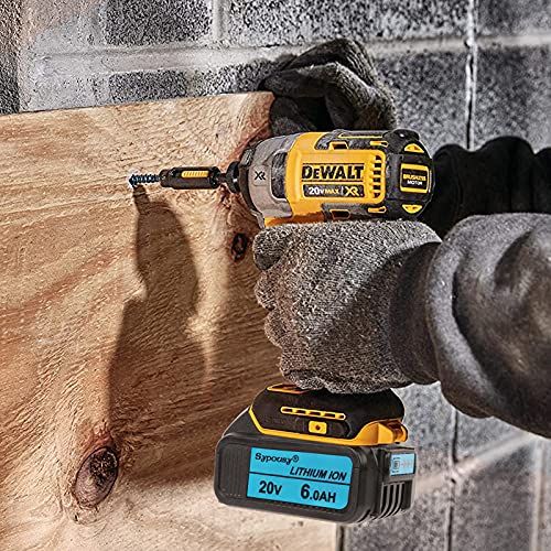 UADCA 2 Pack 6.0Ah 20 Volt Replacement Battery for Dewalt 20V Battery Compatible with Dewalt 20 Volt Max XR DCB205 DCB204 DCB206 DCB205-2 DCB200-2 DCB180 DCB200 DCD DCF DCG Cordless Power Tools