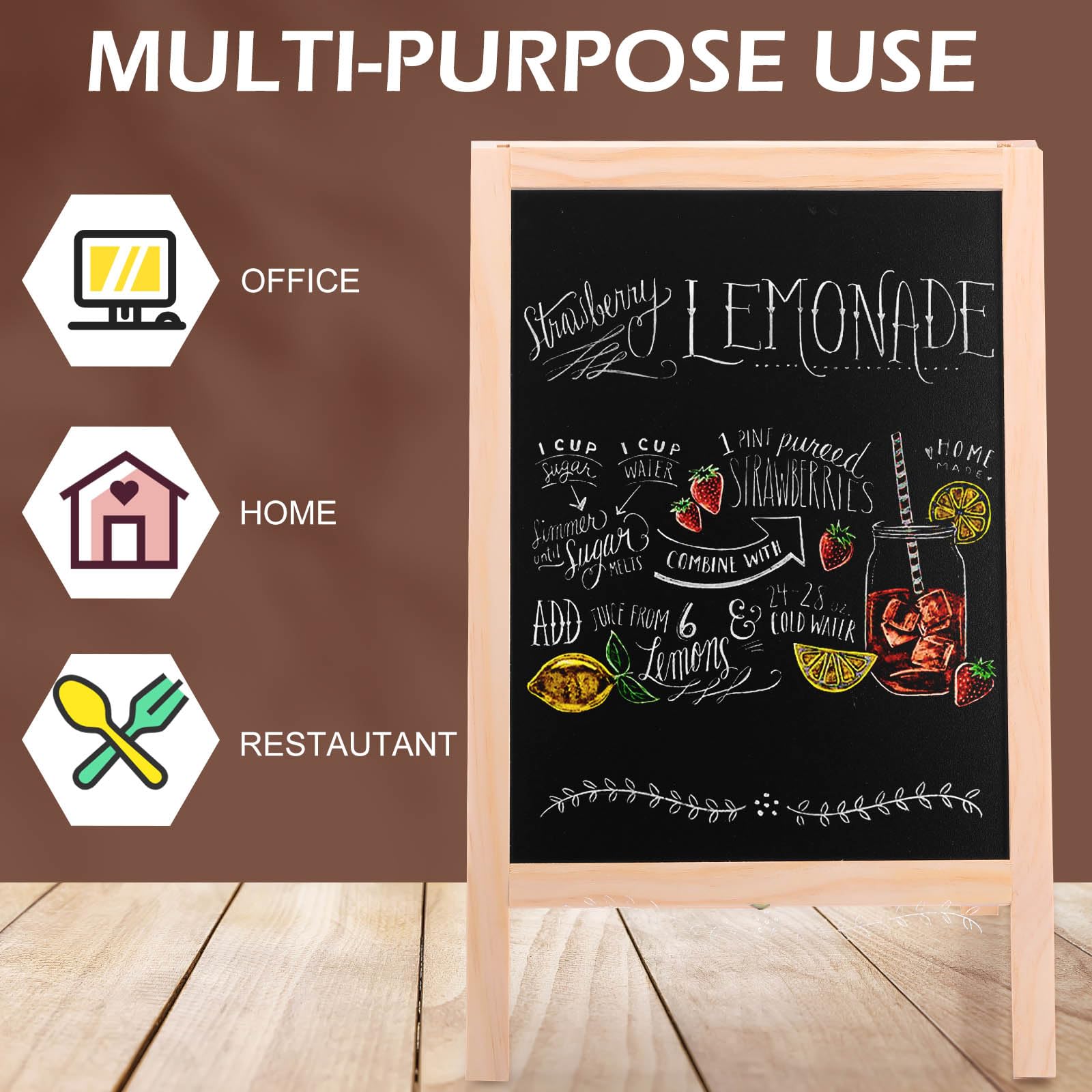 Qilery 4 Pieces A Frame Tabletop Double Sided Chalkboard Sign Gifts for Christmas 10 x 16 Inch Double Sided Chalkboard Wooden A Frame Sign Sandwich Board Signs for Tabletop Restaurant Wedding Business