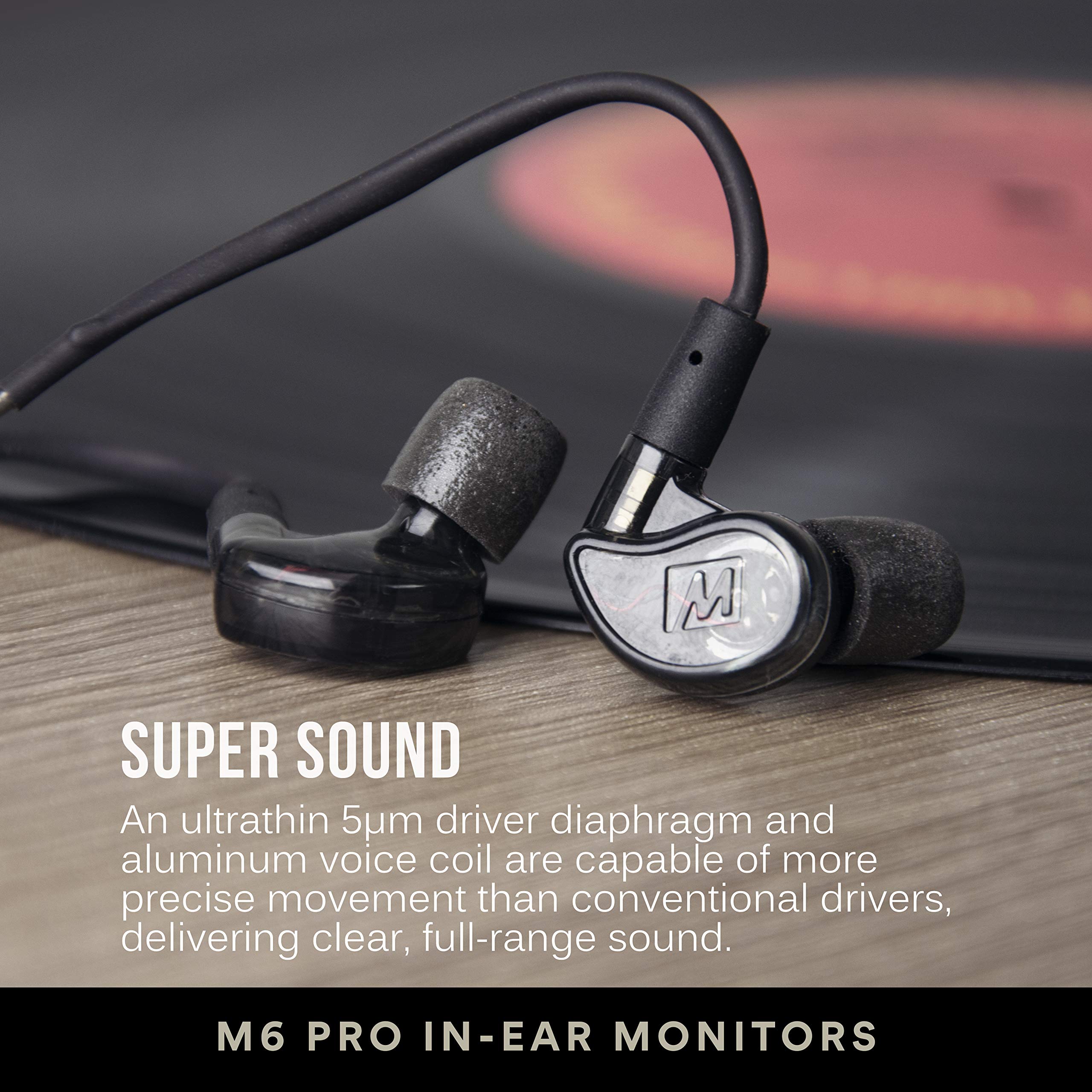 MEE audio M6 PRO Musiciansā In-Ear Monitors Wired + Wireless Combo Pack: includes stereo audio cable and Bluetooth audio adapter (Black) (CMB-M6PROBT-BK)