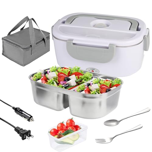 TAEYONK Electric Lunch Box 1.5L Heated Lunch Box 3 in 1,Easy Open, Premium Silicone, Leakproof, Fits in Bento Box for Lunch